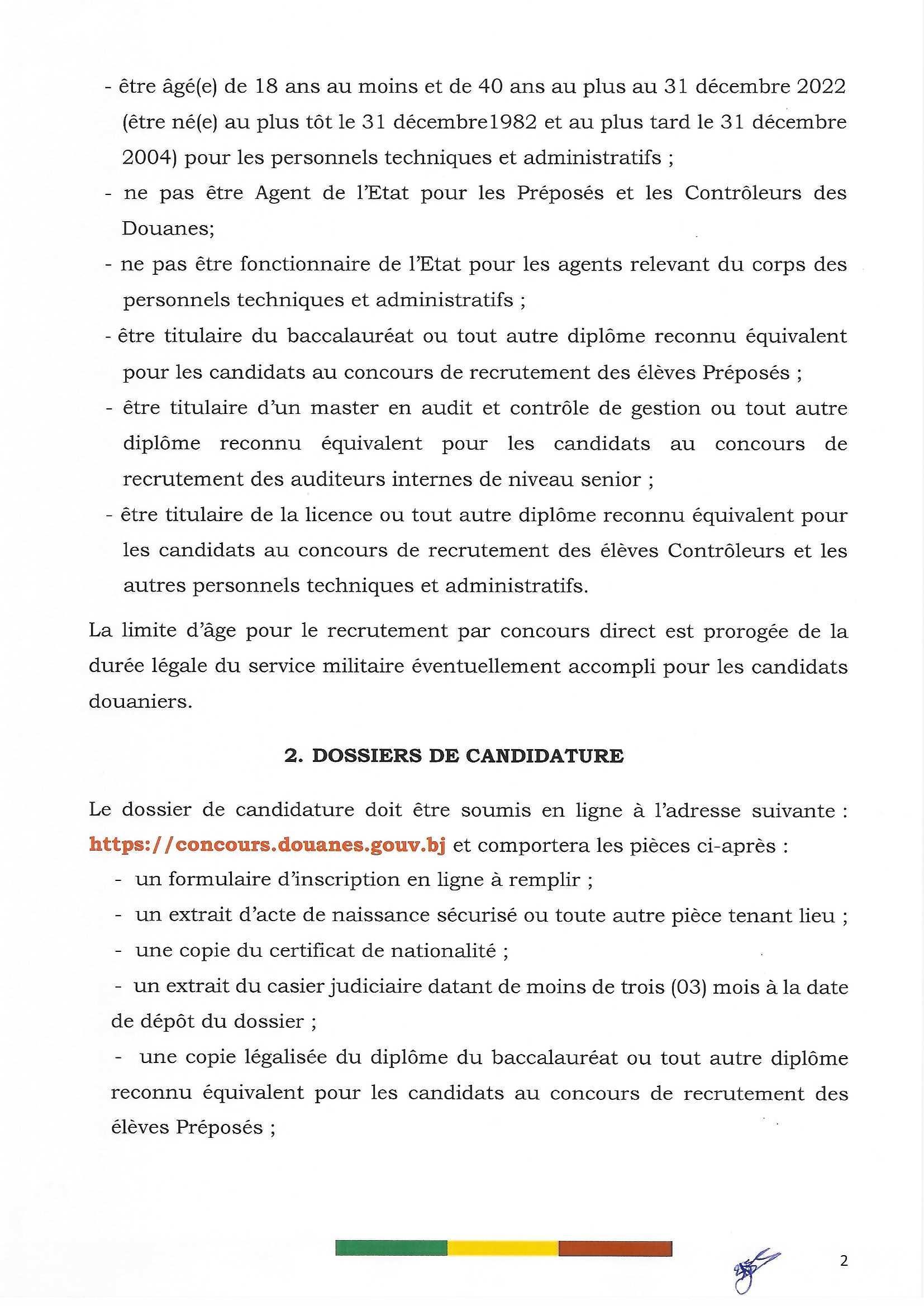 Bénin : le concours de recrutement lancé à la douane, voici les pièces à fournir - L'investigateur